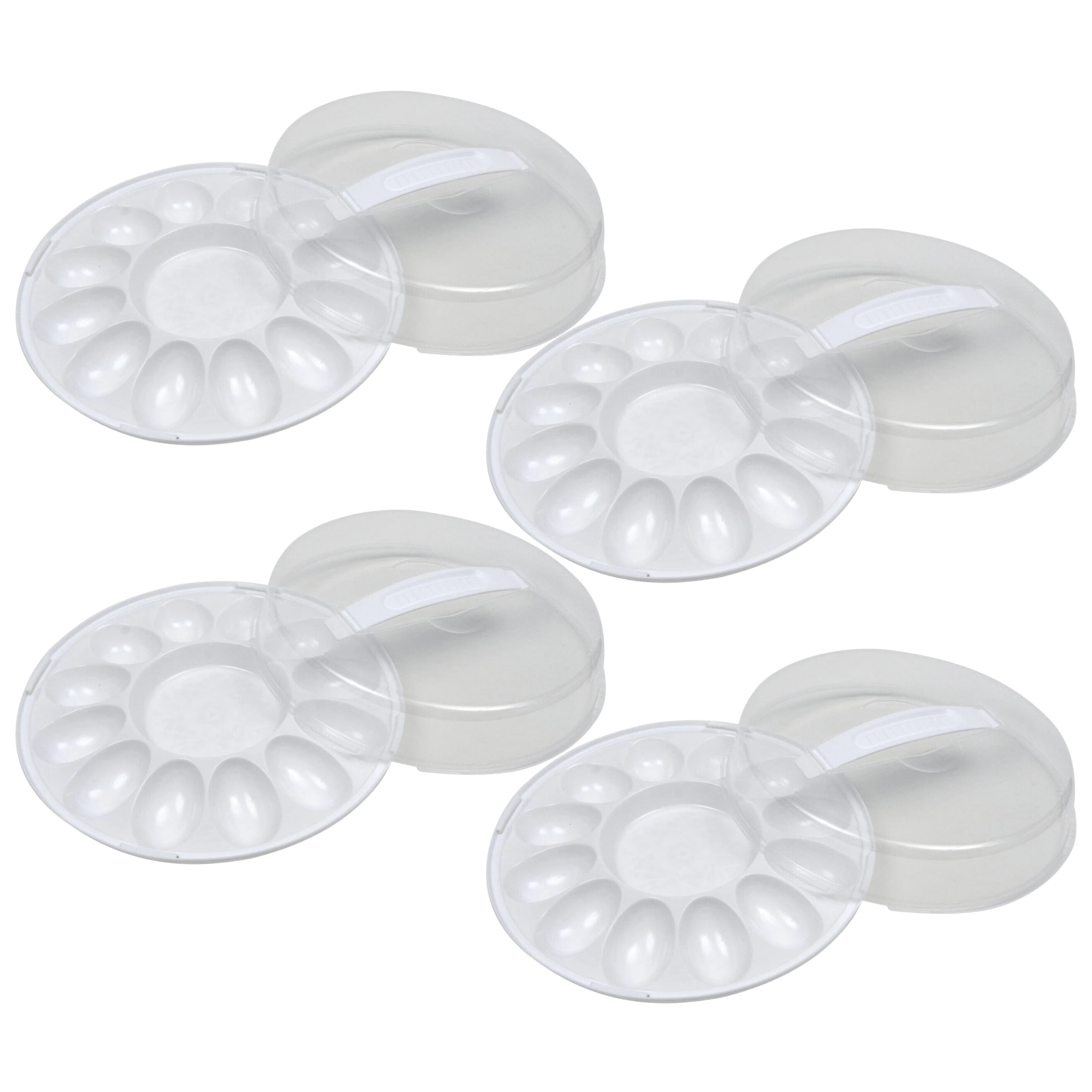 Round Deviled Egg Carrier Holder with Lids 10.375x3.5in Home Kitchen ...