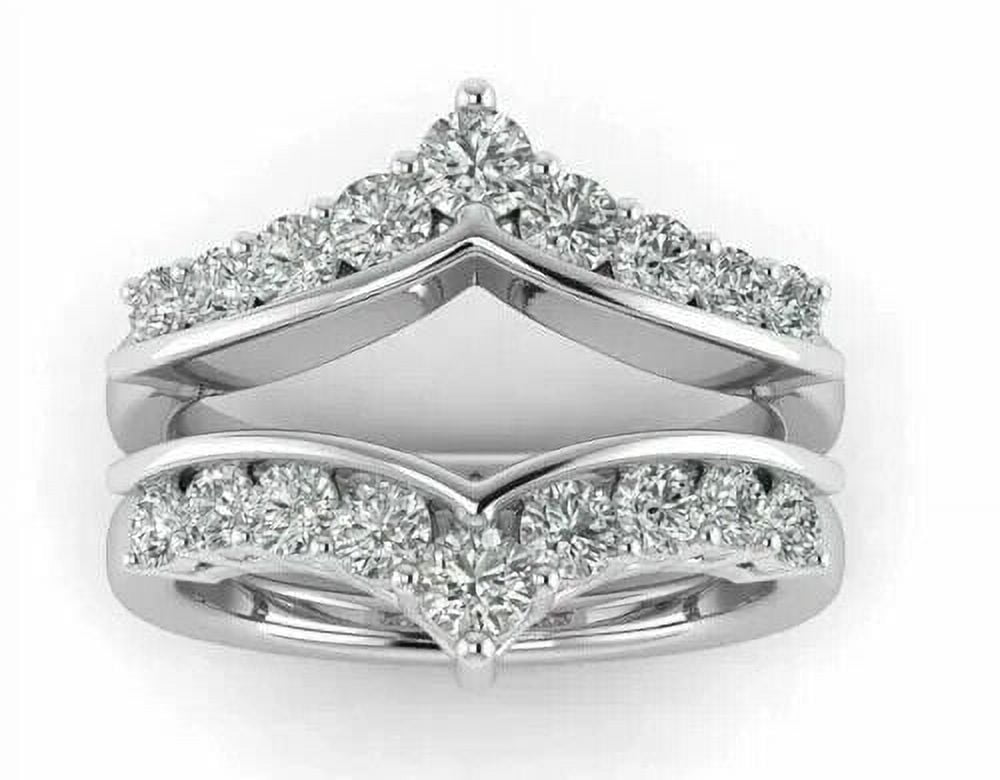 Round Diamond Enhancer Wedding Band, Wrap Ring Guard, Enhancer Band For Solitaire Diamond Ring ...