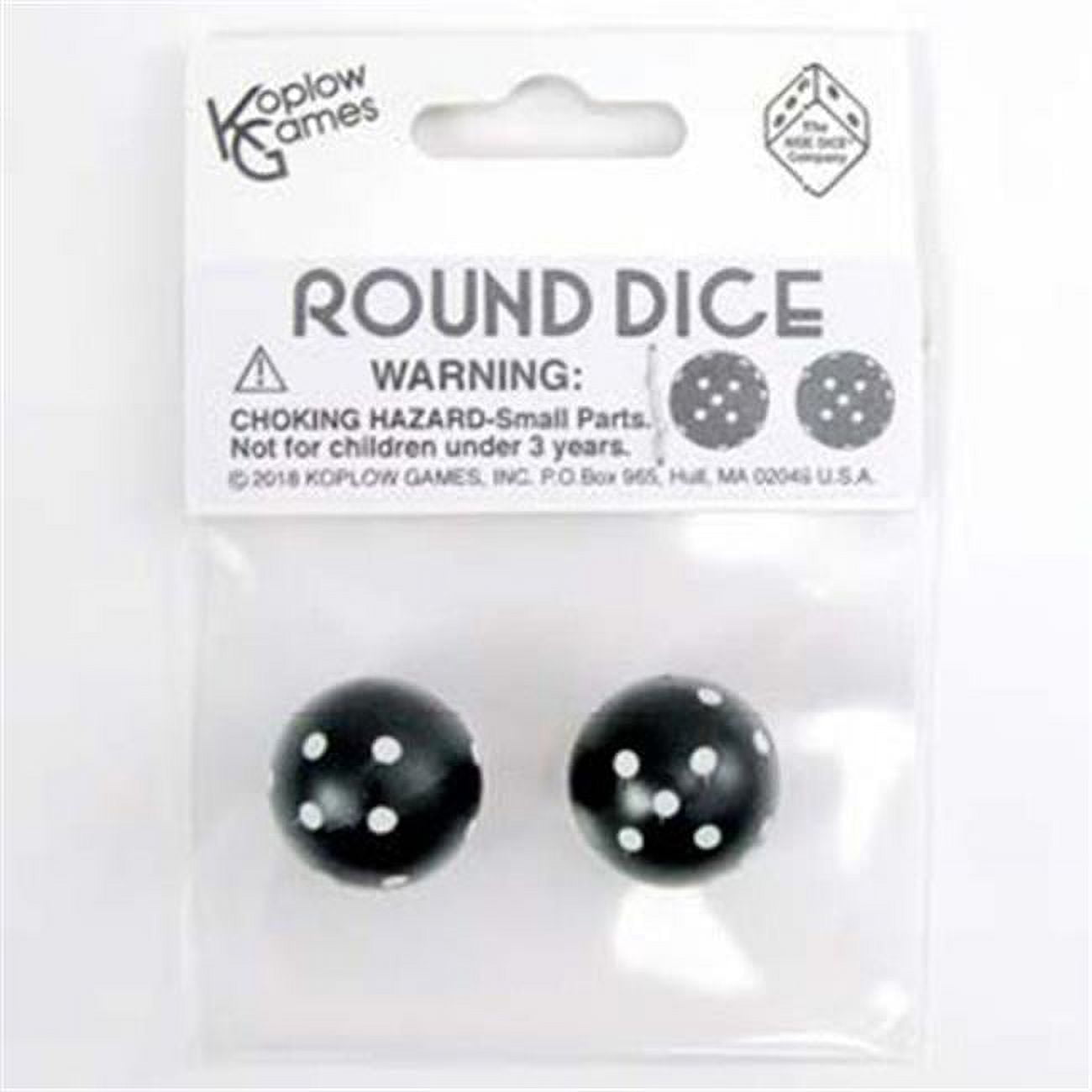 Round Dice - Black & White, 2 Per Pack - Walmart.com