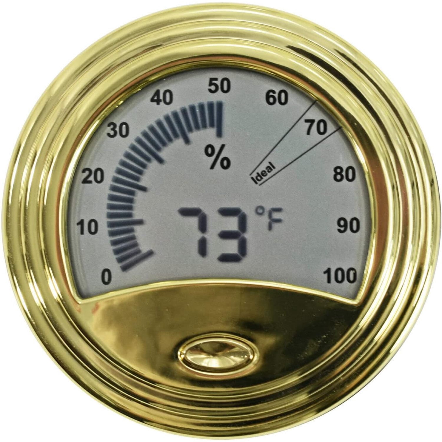 Round Digital Hygrometer & Thermometer, Digital with Analog Readout ...