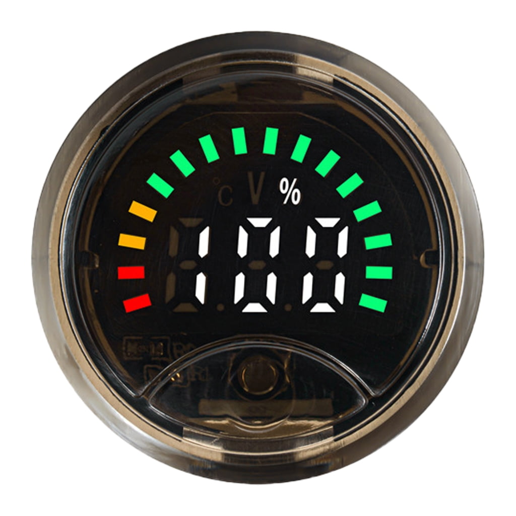 Round Digital Voltmeter Ammeter LED Display Circular Voltages & Charge ...