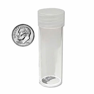 Round Dime Coin Tubes Storage 18mm by BCW 5 pack - Walmart.com