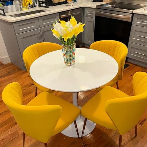 Round Dining Room Table, 27.6" Tulip Kitchen Round Dining Table for 1-2 People with Metal ...