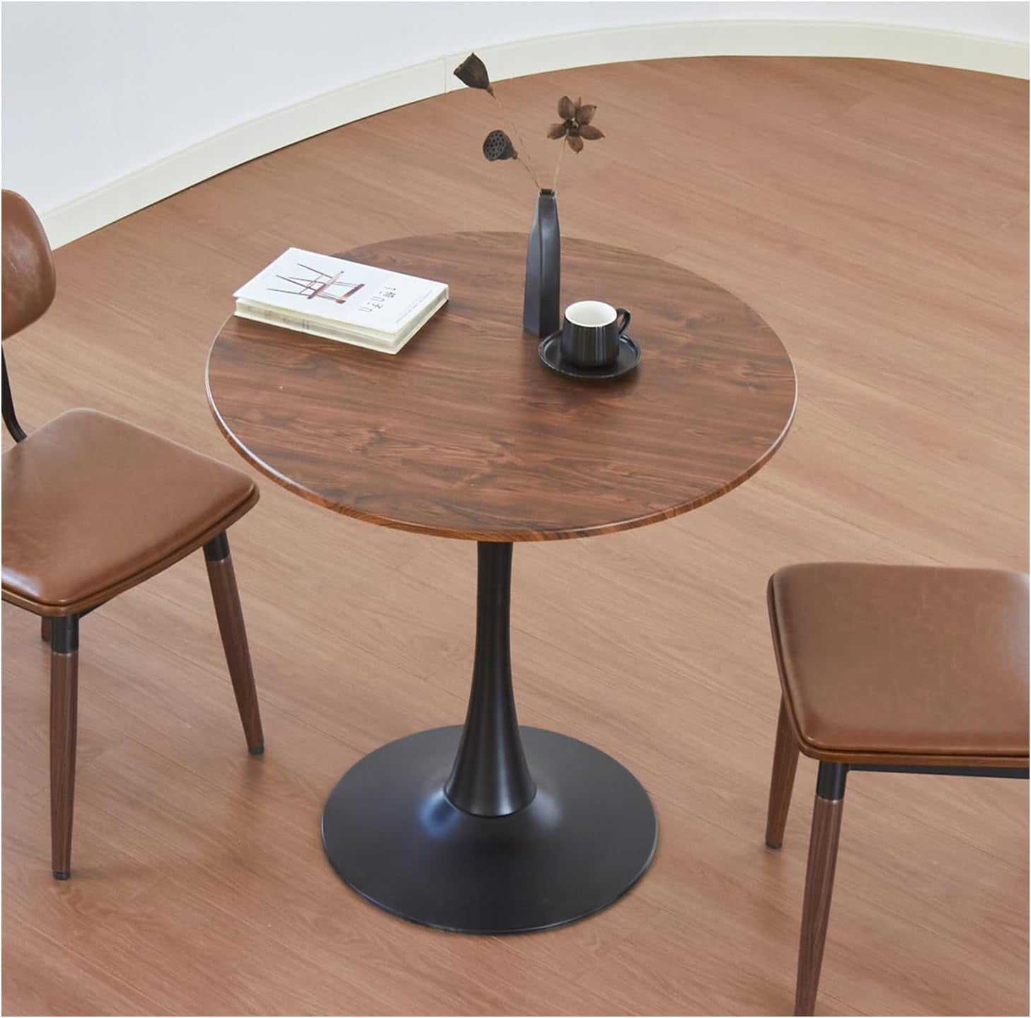 Round Dining Table, 24" Circle Tulip Table with Thickened Tabletop ...