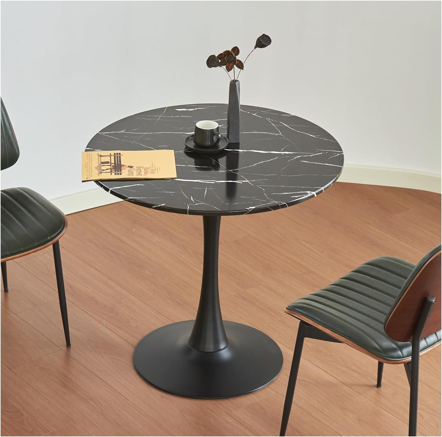 Round Dining Table, 31.5" Circle Tulip Table with Thickened Tabletop ...