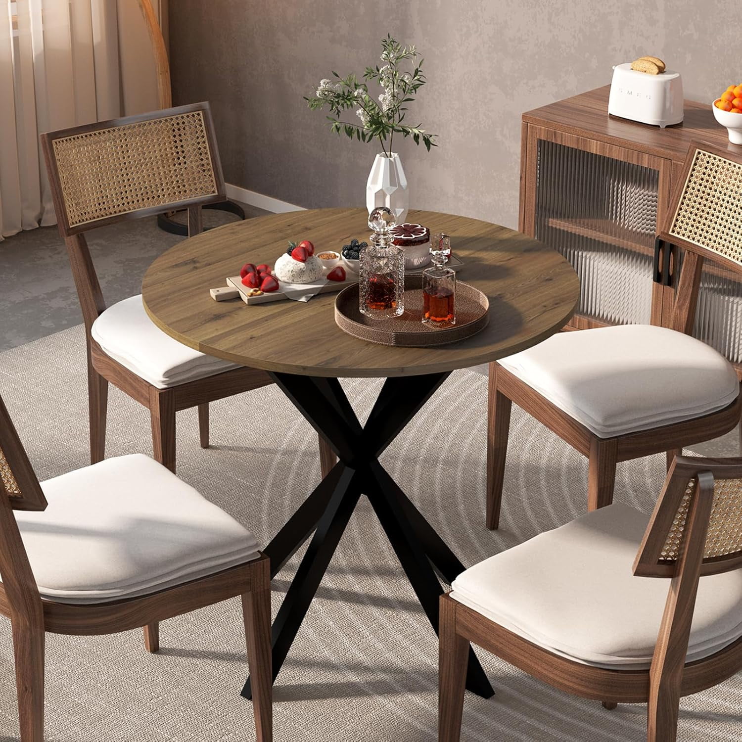Round Dining Table, 31.5" Small Modern Dining Table for 2-4 Person ...