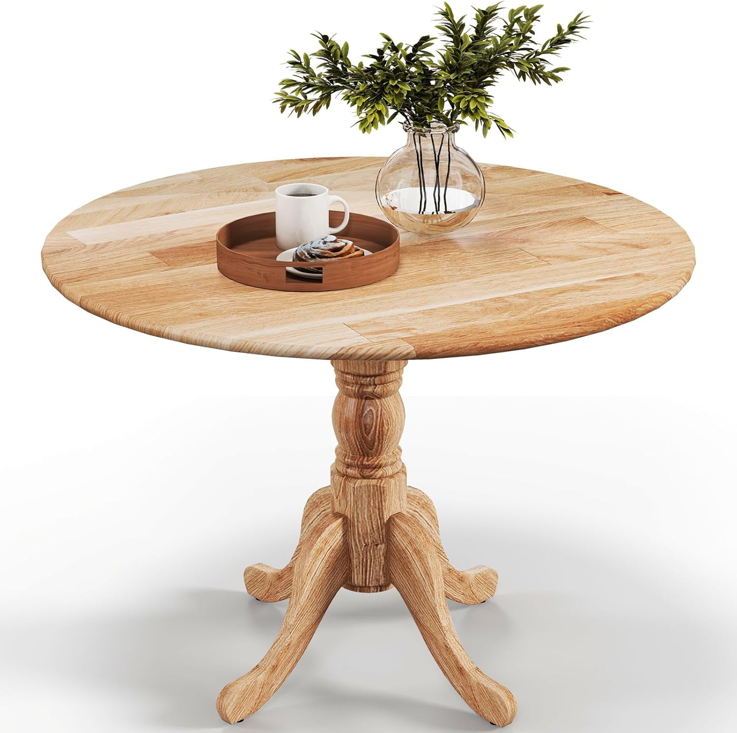 Round Dining Table for 4, 40 Inch Farmhouse Round Kitchen Table with ...