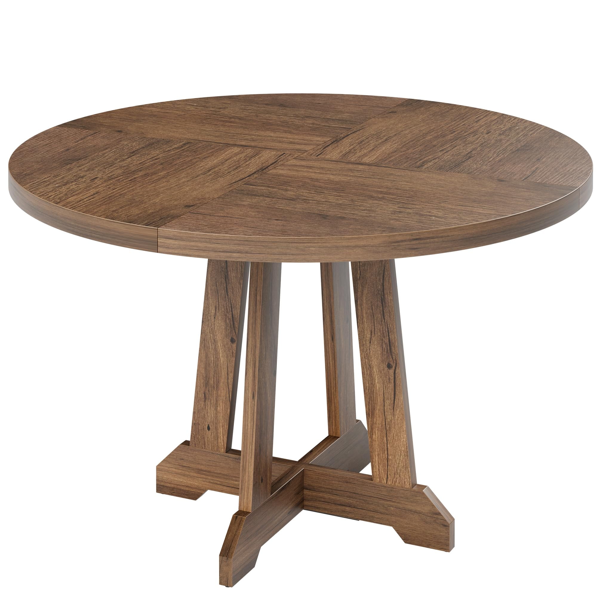 Round Dining Table for 4-6 People, Dining Room Table with Wooden ...