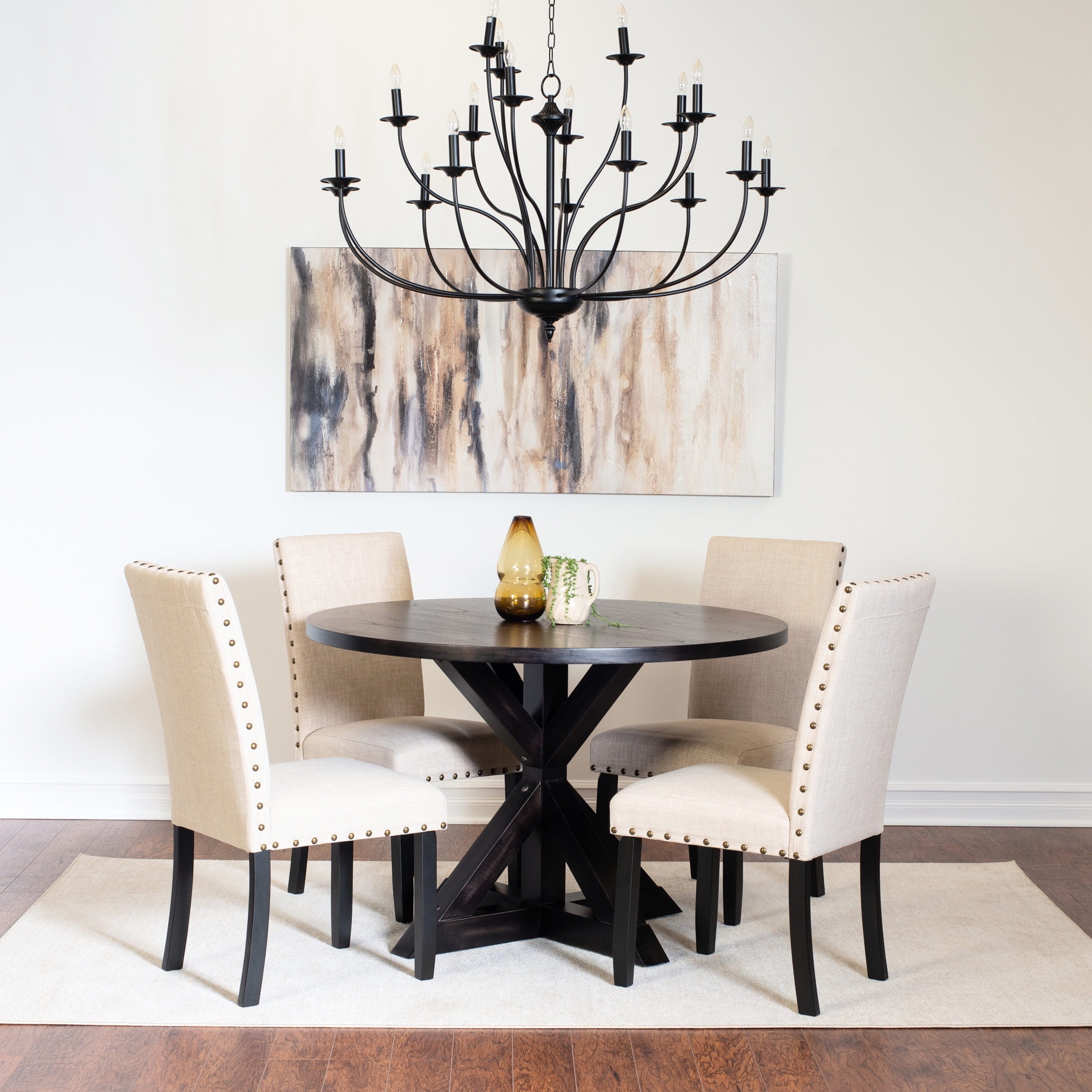 Round Dining Table with 4 Chairs | Ideal for Contemporary and ...