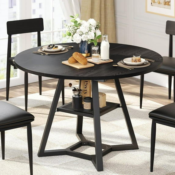 Round Dining Table for 4, Kitchen Tables Dining Room Circle Dinner ...