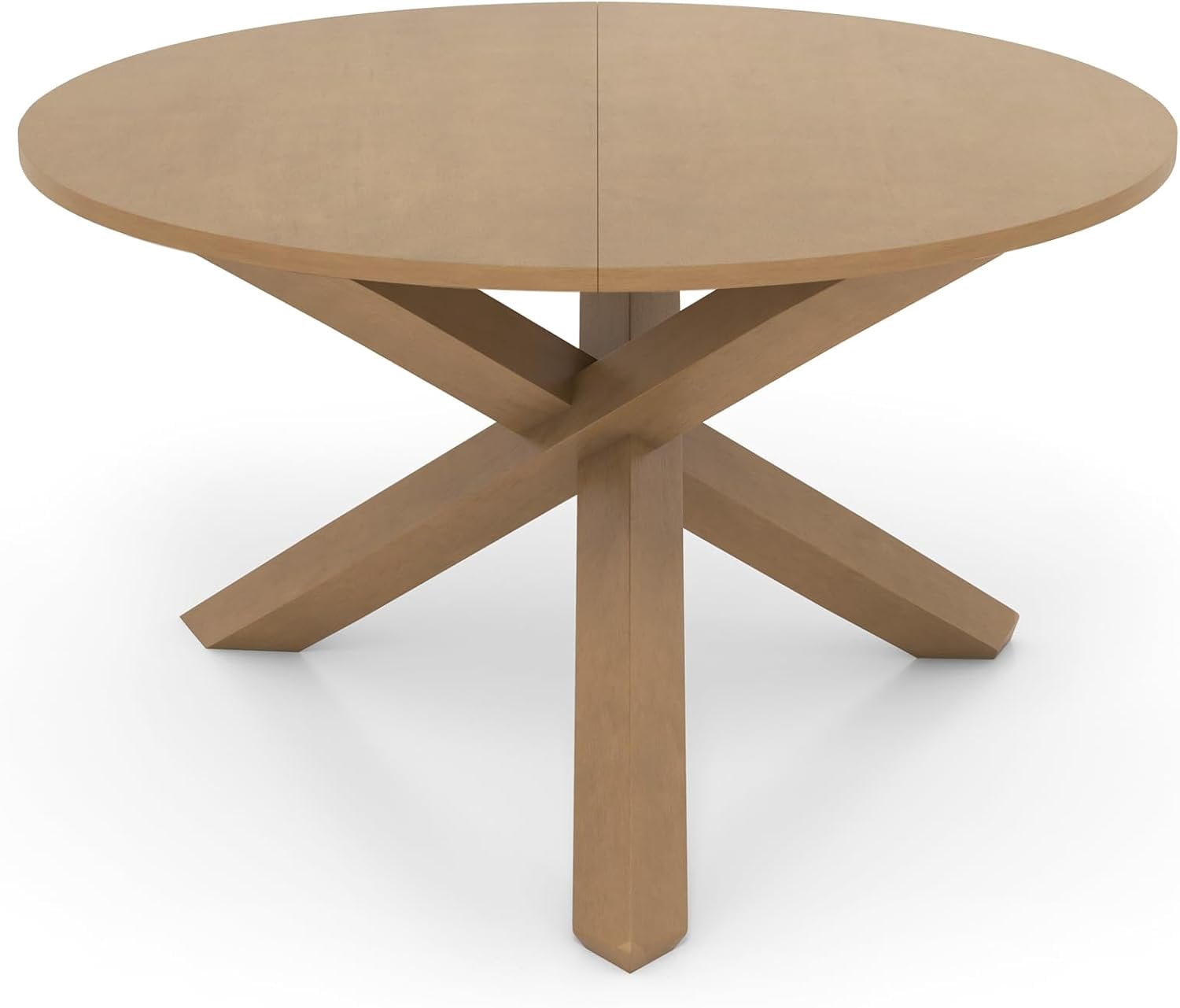 " Round Dining Table with Intersecting Acacia , Adjustable Foot Pads ...
