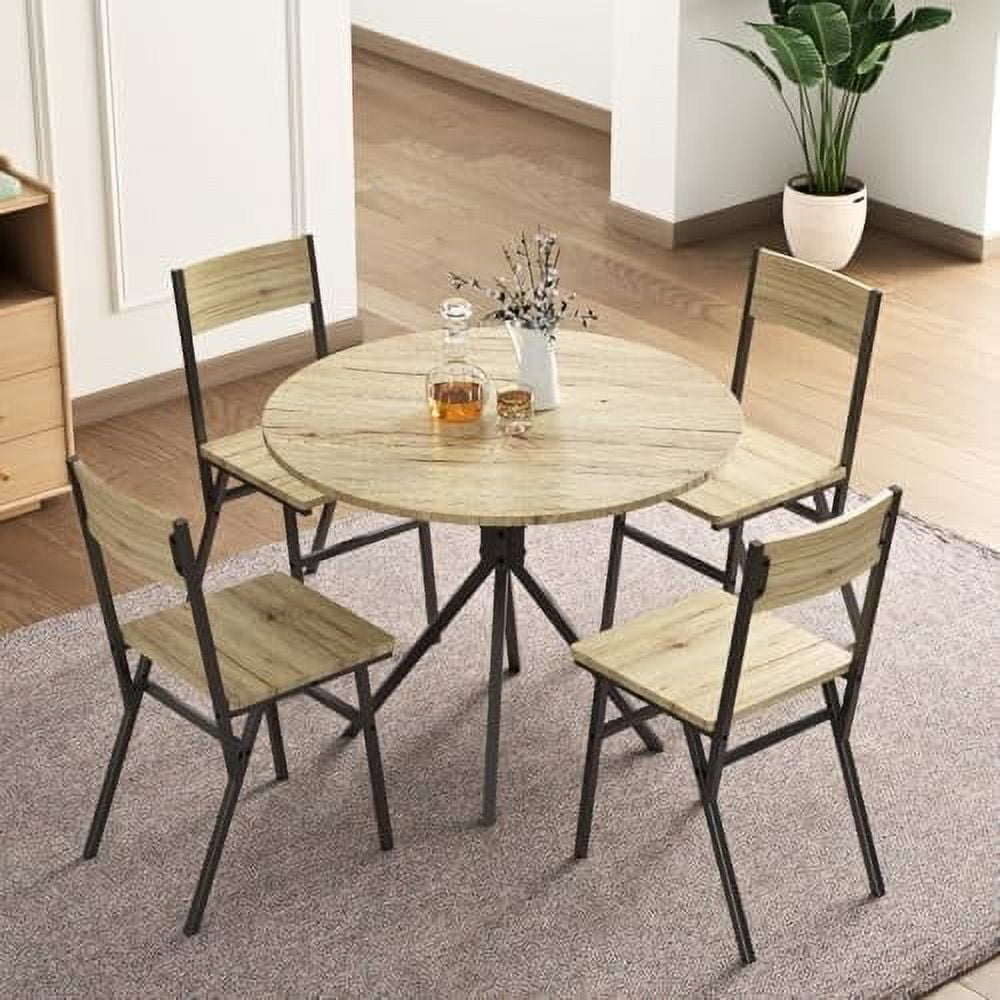 Round Dining Table Set for 4, 31.5" Small Round Kitchen Table with 4 ...