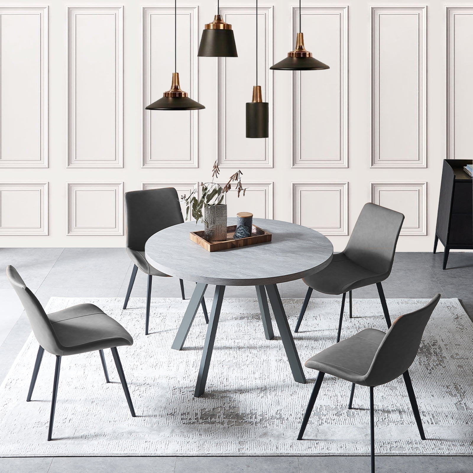 Round Dining Table Set, Mid Century Modern Round Dining Table 35 INCH ...