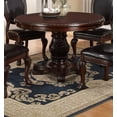 Round Dining Table, Traditional Style Wood Kitchen Table with Pedestal ...