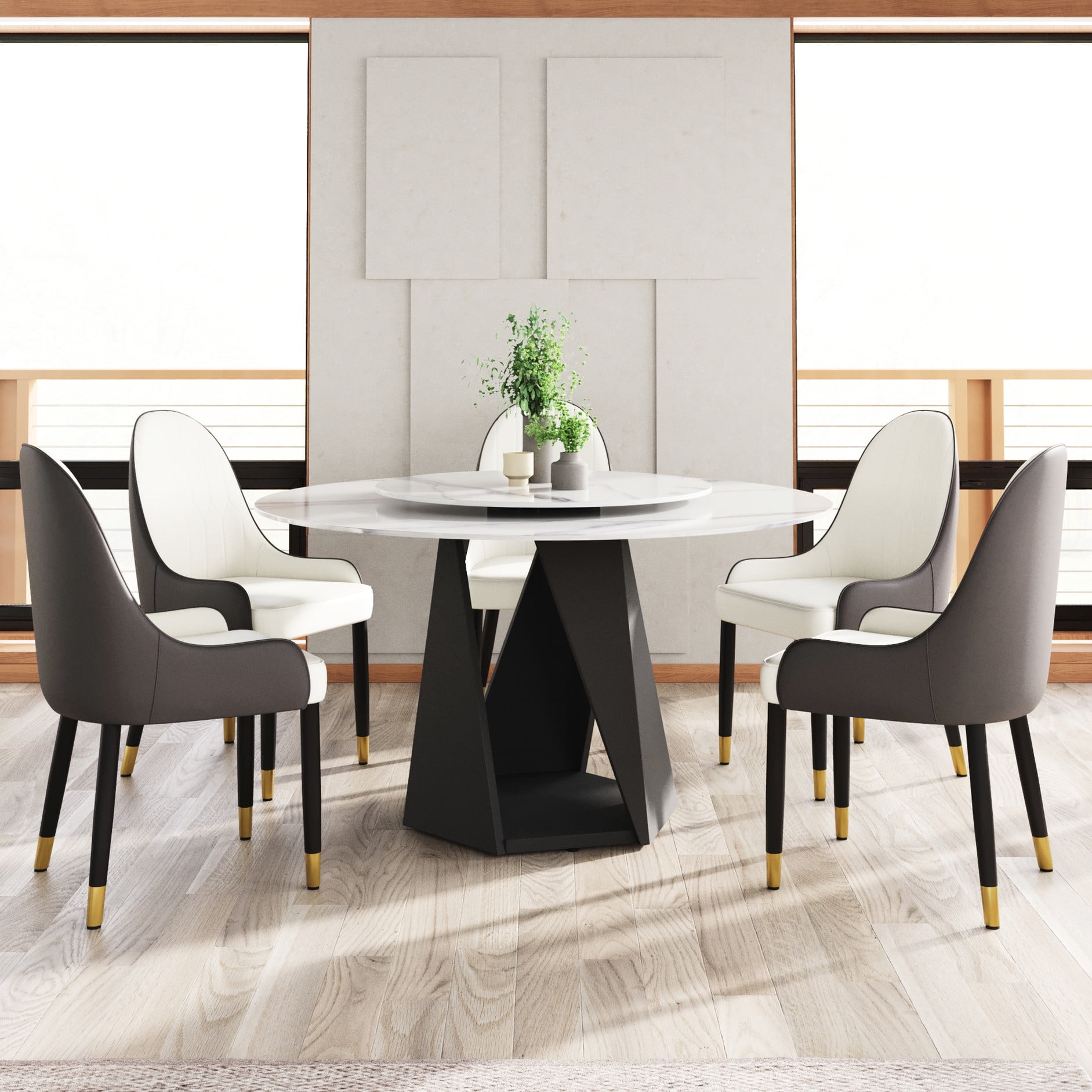 Round Dining Table with Turntable | Enables Everyone to Taste Dishes at ...