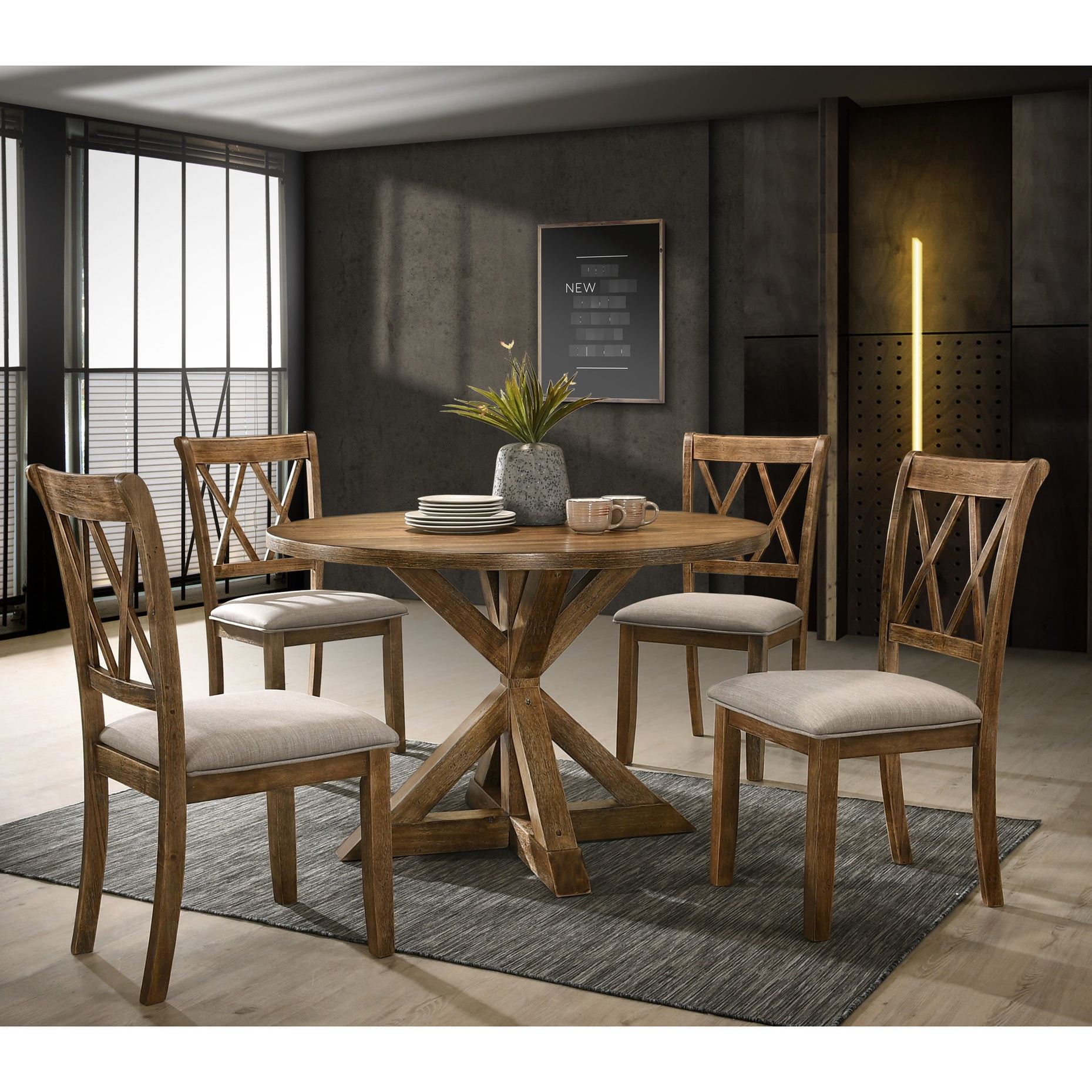 Round Dining Table and 4 Chairs Set | Perfect for Family Dinners at ...