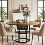 Round Dining Table for 4-6, 47 Inch Kitchen Table with Storage Shelf ...
