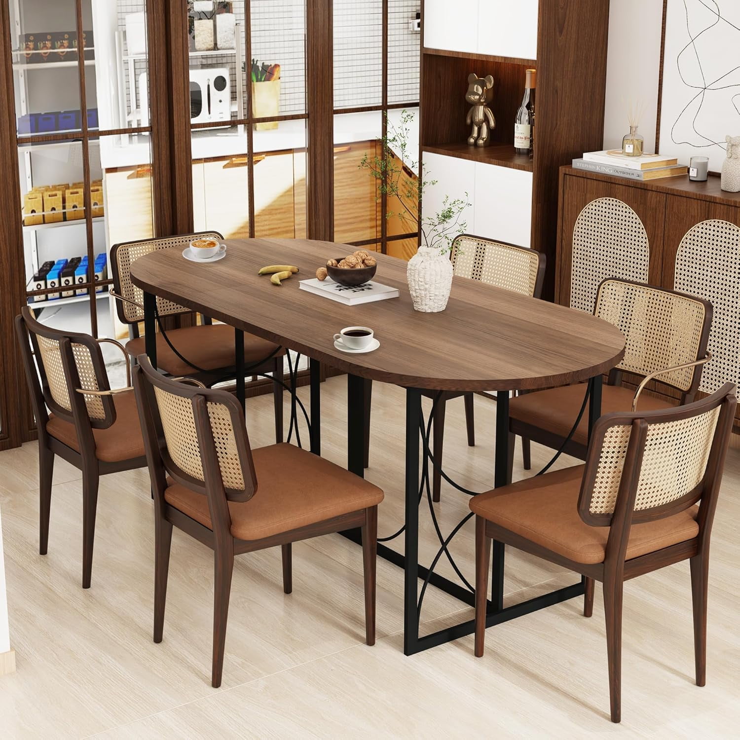 Round Dining Table for Kitchen Dining Room, Modern Circle Table with ...