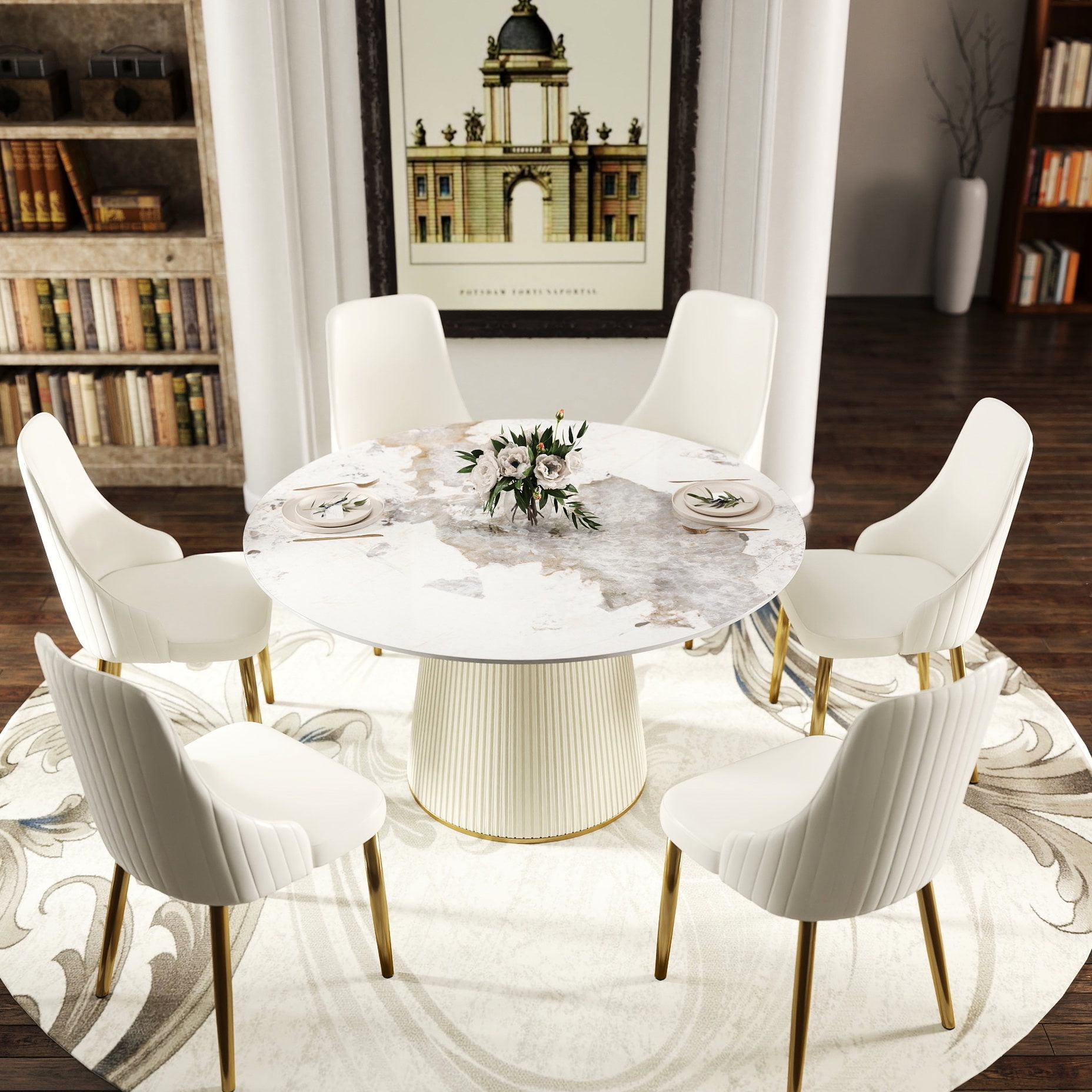 Round Dining Table for Social | Holds 6 Guests | Sintered Stone ...