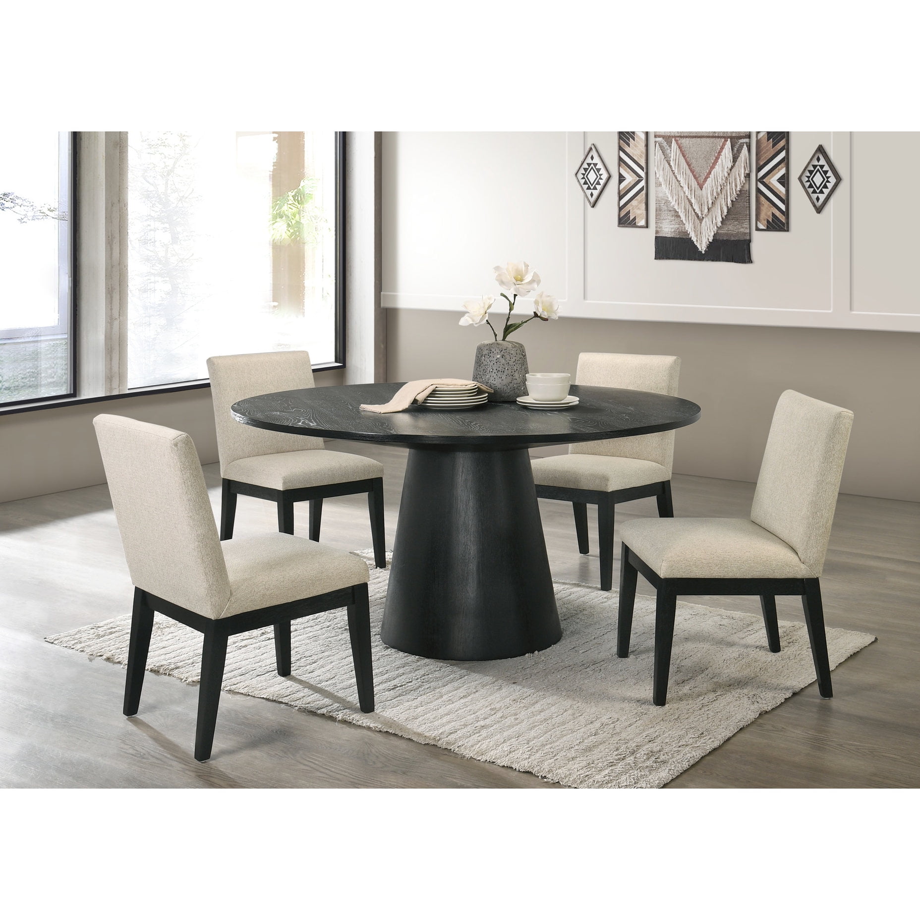 Round Dining Table with High Weight Limit+Sturdy Structure”-“Large ...