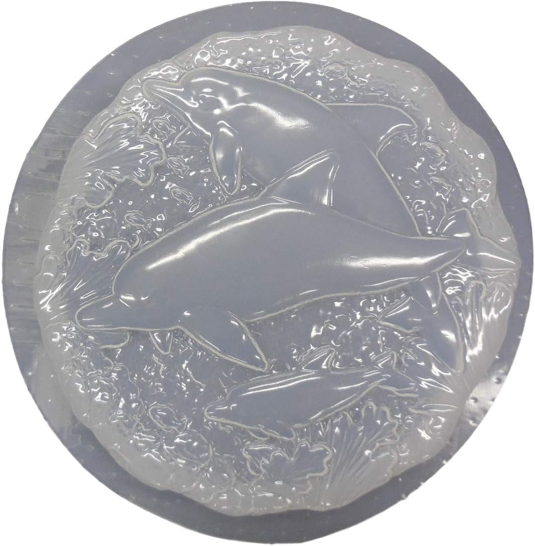 Round Dolphins Fish Plastic Craft Mold use with Concrete or Cement for ...