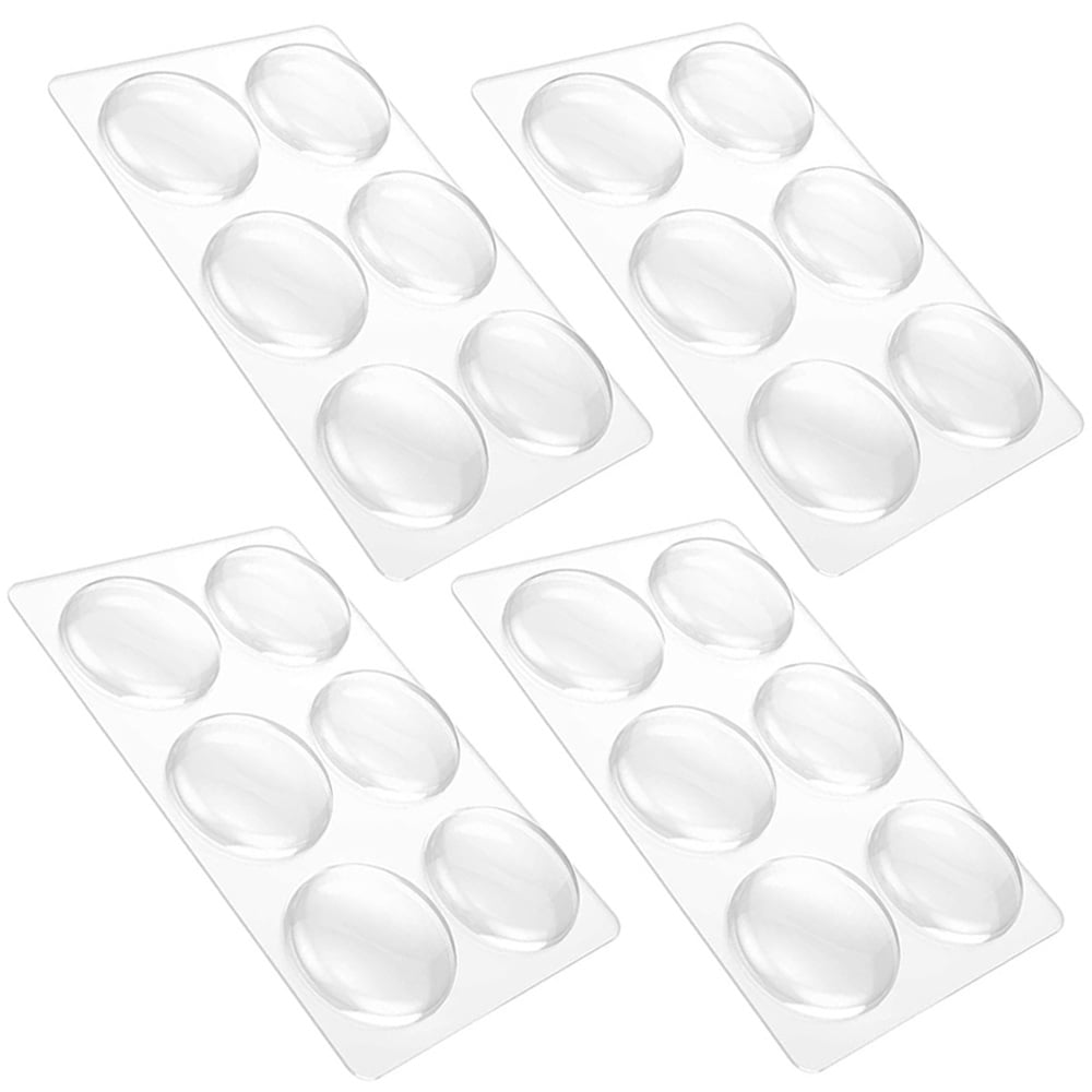 Round Door Knob Wall Shield, 24PCS Transparent Soft Rubber Door Stopper ...
