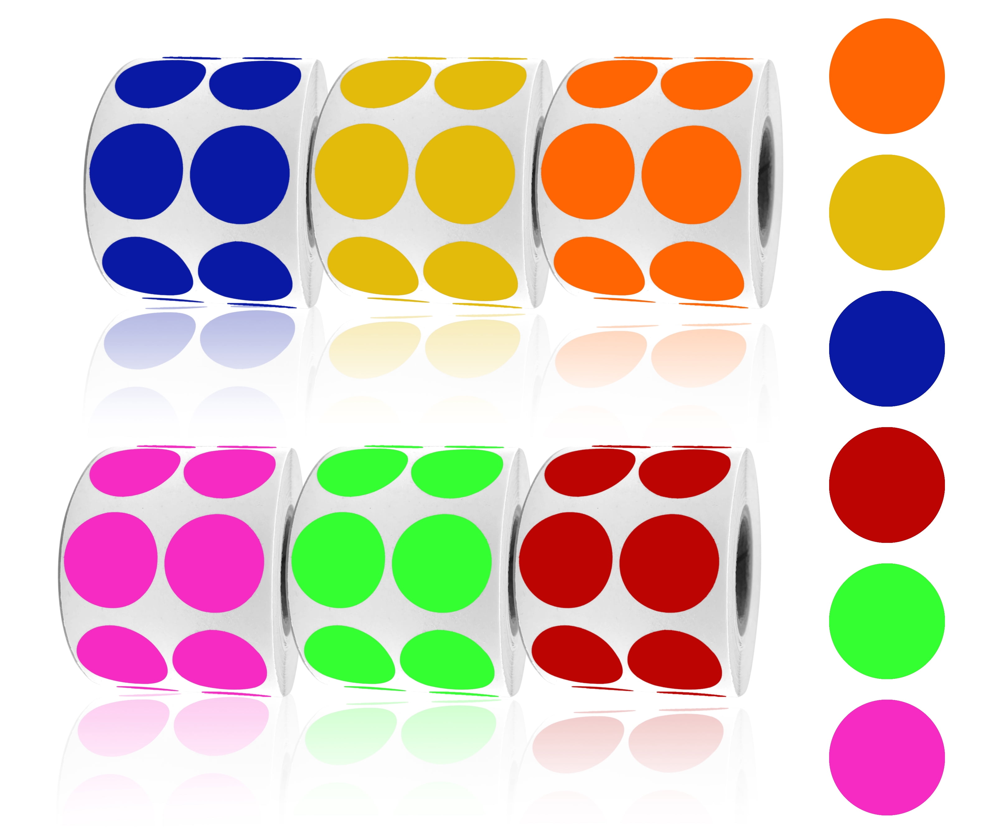 Round Dot Sticker in 6 Colors 3/4" Diameter Color Coding Labels (1.9cm ...
