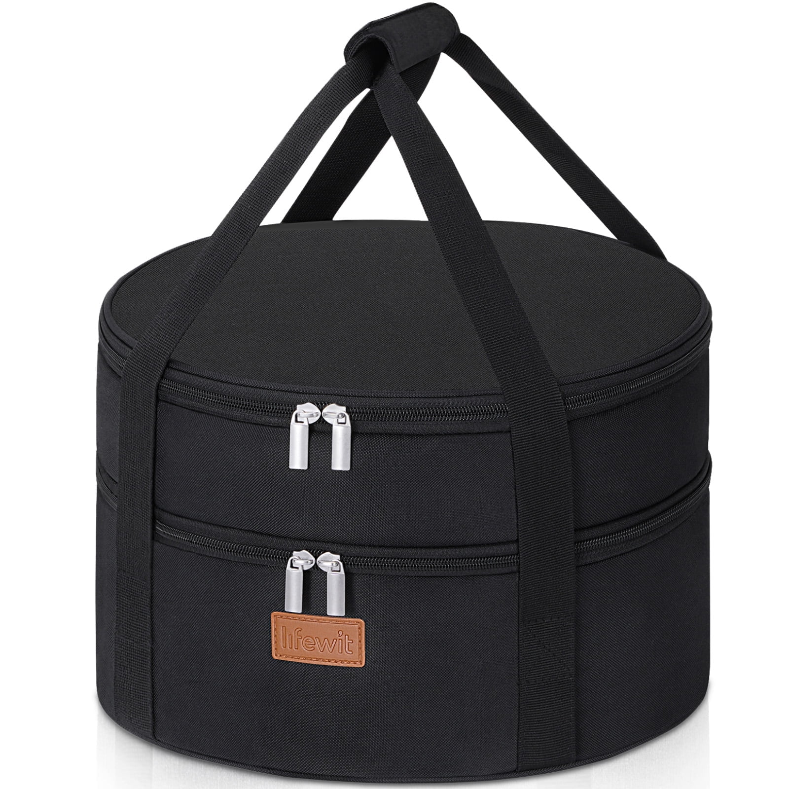 Lifewit Round Double Decker Insulated Casserole Carrier for Hot and ...