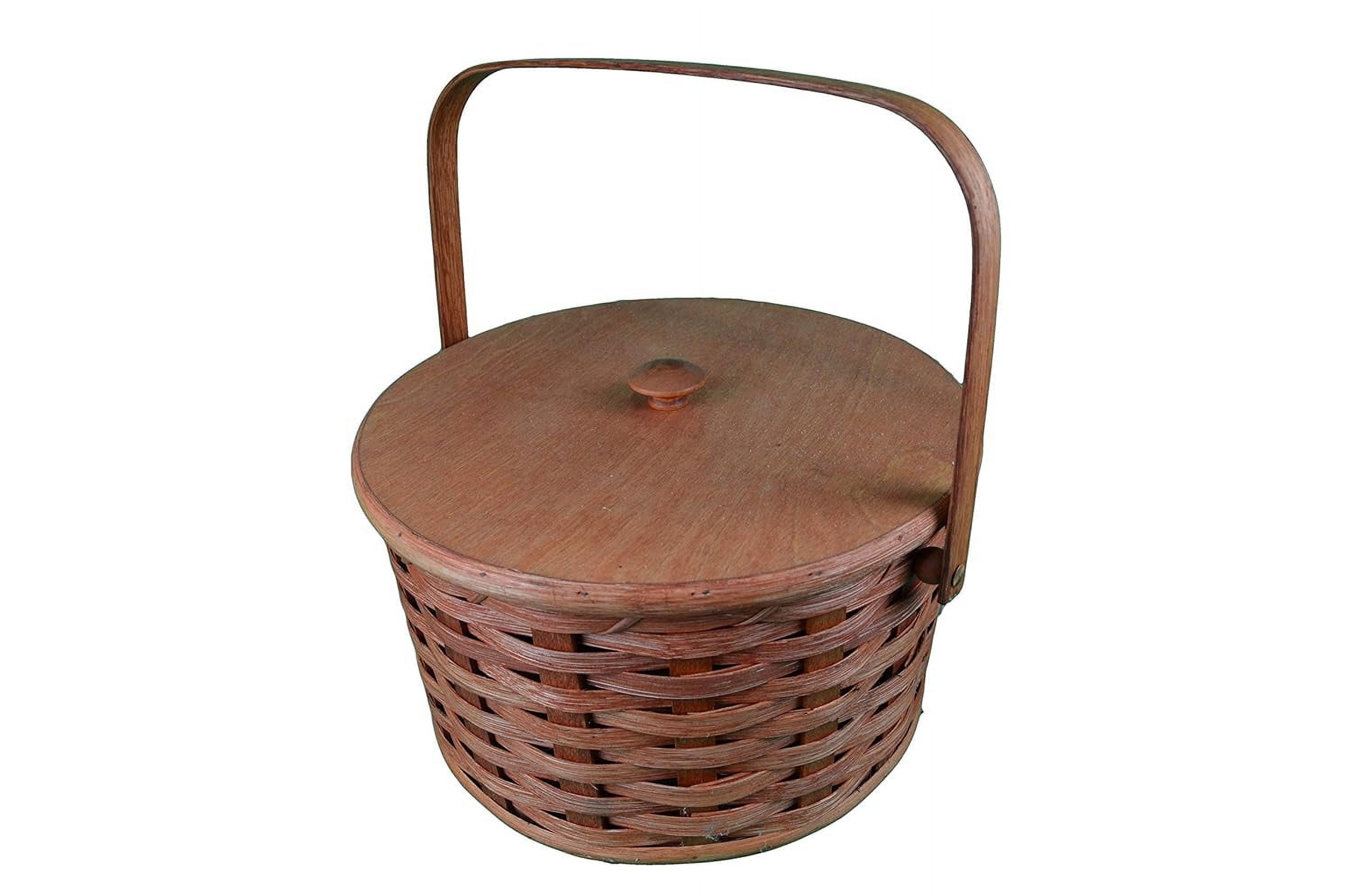 Round Double Pie Basket with Tray and Lid Made in the USA. Collectible ...