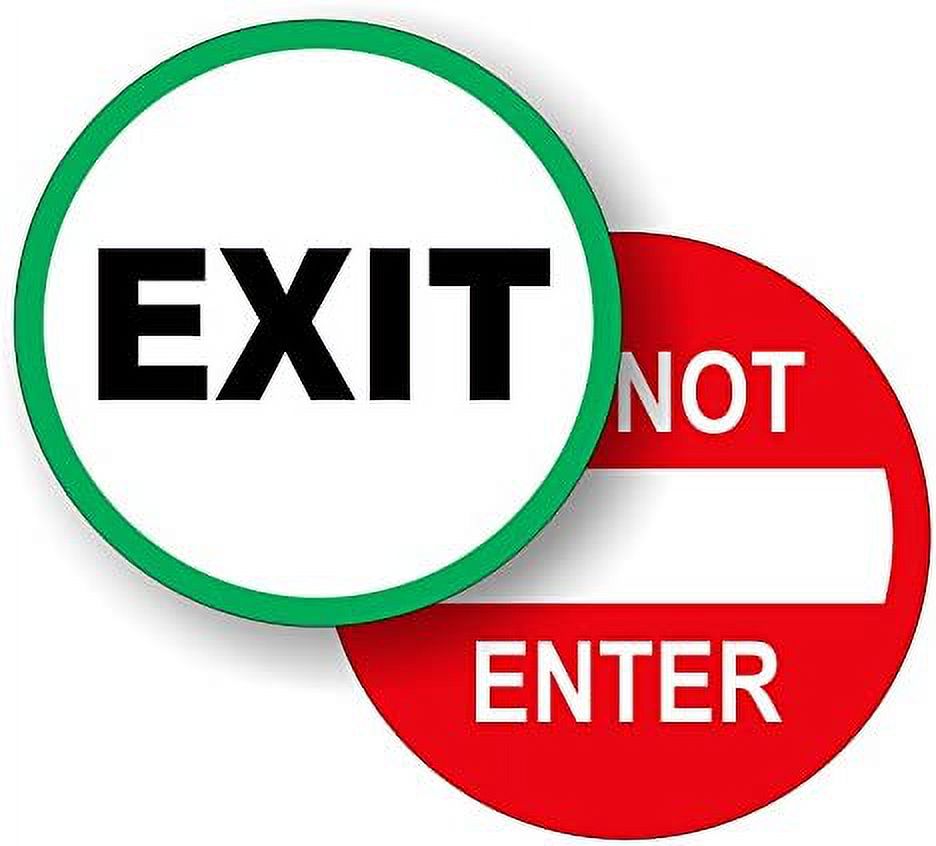 Round EXIT and DO NOT ENTER Vinyl Door Decals | Weatherproof Stickers ...