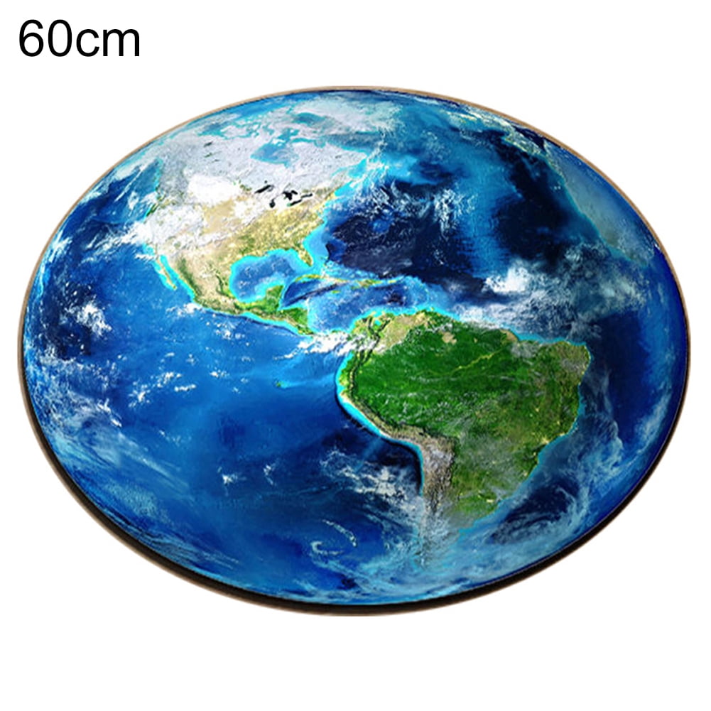 Round Earth Moon Planet 3D Print Soft Carpet Anti-slip Rug Floor Mat ...