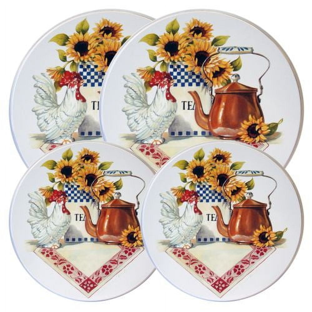 Walmart's Round Electric Stovetop Burner Cover Set of 4, Rooster ...