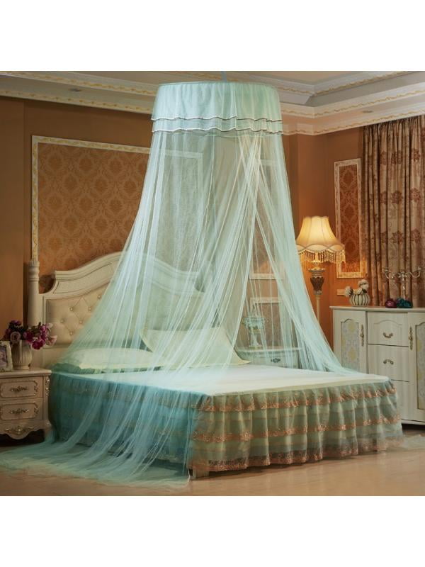 Round Elegant Lace Hanging Bedding Mosquito Net Dome Top Princess Bed ...
