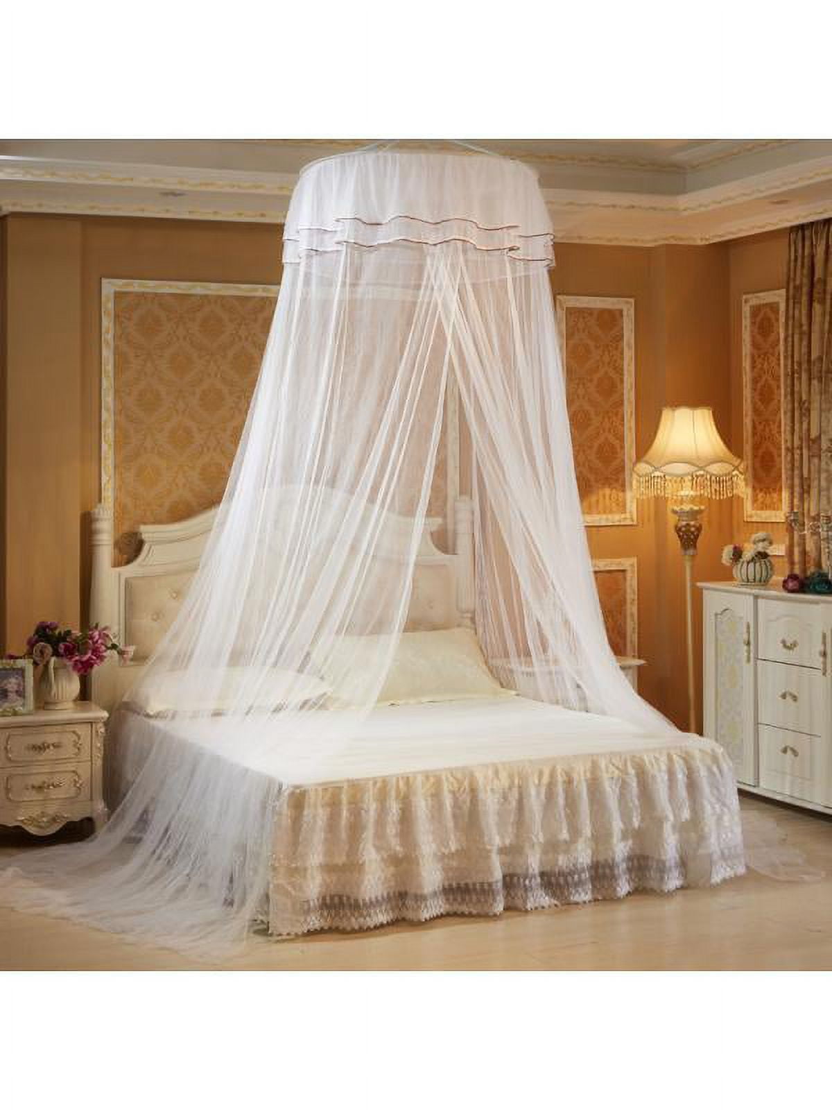 Round Elegant Lace Hanging Bedding Mosquito Net Dome Top Princess Bed ...