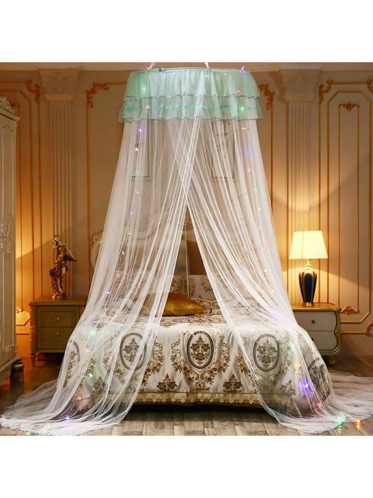 Round Elegant Lace Hanging Bedding Mosquito Net Dome Top Princess Bed ...