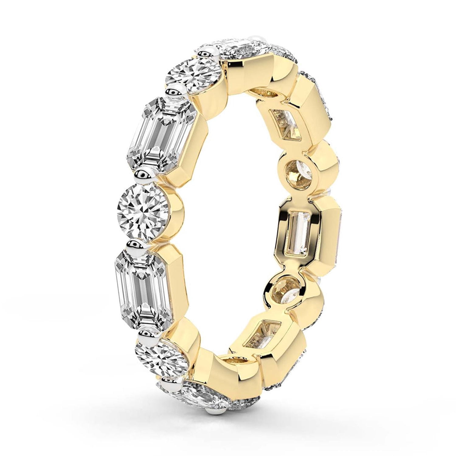 Round & Emerald Shape Lab Grown Diamond Allie Eternity Ring For Women ...