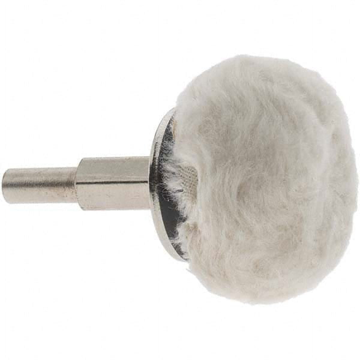 Round End Mounted Goblet Buff Bob, 1-1/2" Diameter x 1/4" Shank, Cotton ...