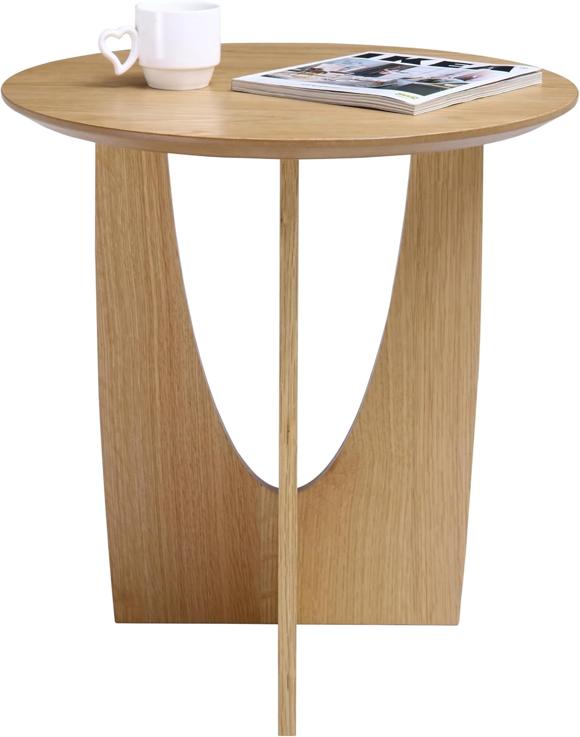 Round End Table Accent Side Table Circle Wood Corner Table Small Modern ...