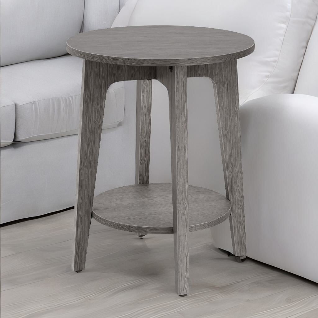 VASAGLE 2-Tier Storage Round Side Table, Lower Shelf End Table ...