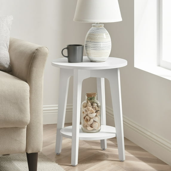 Round End Table Farmhouse Small Side Table Living Room Corner Table ...