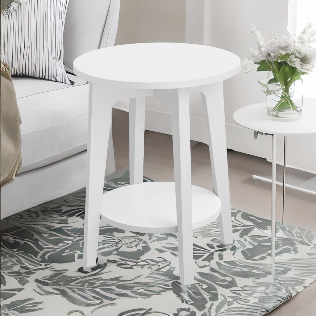 Round End Table Farmhouse Small Side Table Living Room Corner Table ...