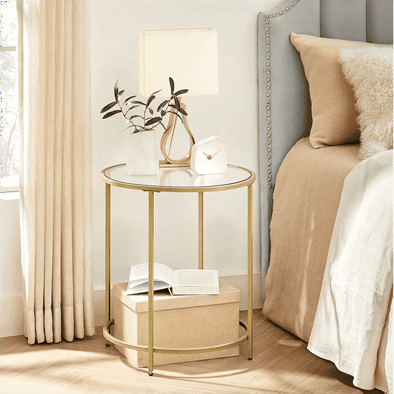 EISRUNGF- Small Coffee Table Set of 2, Round Coffee End Table with ...