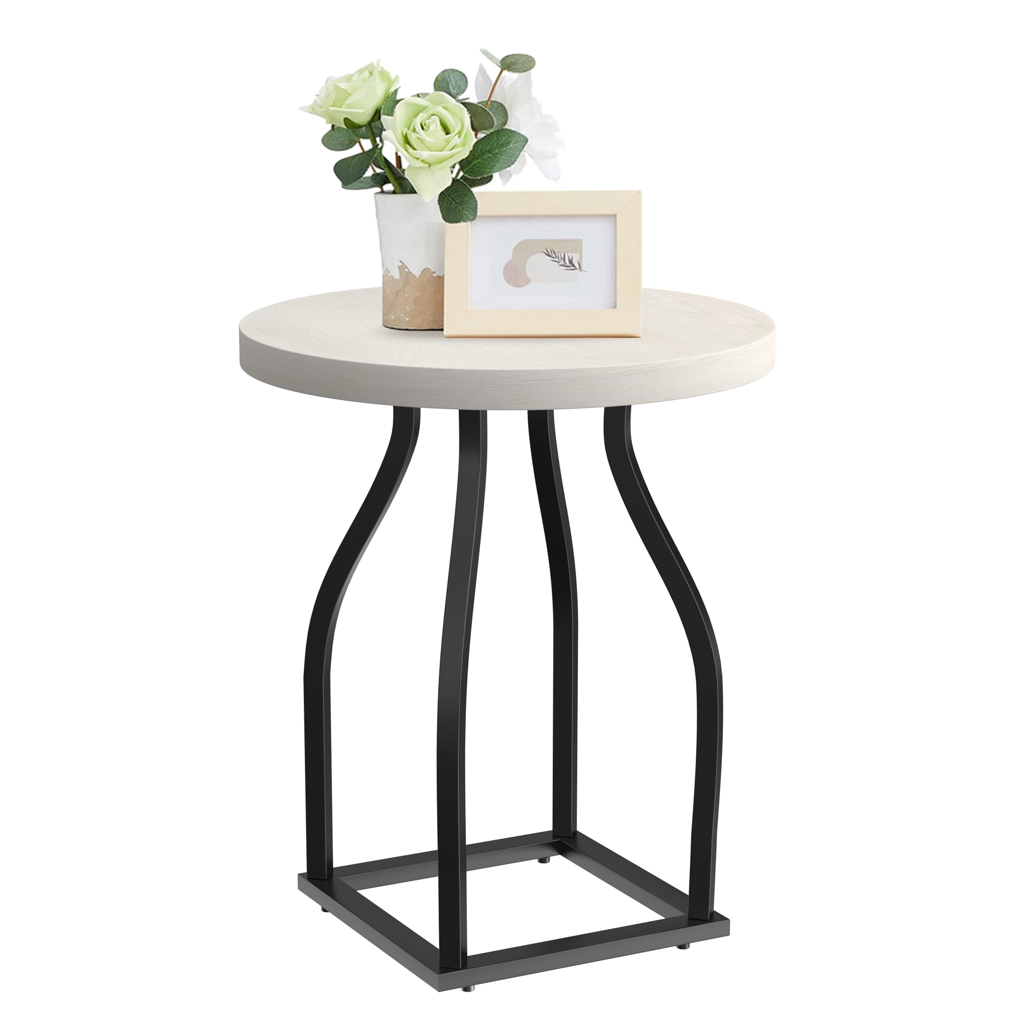 20"D x 23"H Wood Round End Table, Modern Side Table, Accent Tables for ...
