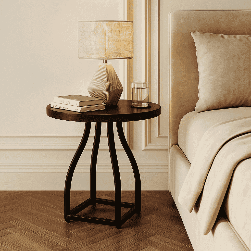 20"D x 23"H Wood Round End Table, Modern Side Table, Accent Tables for ...