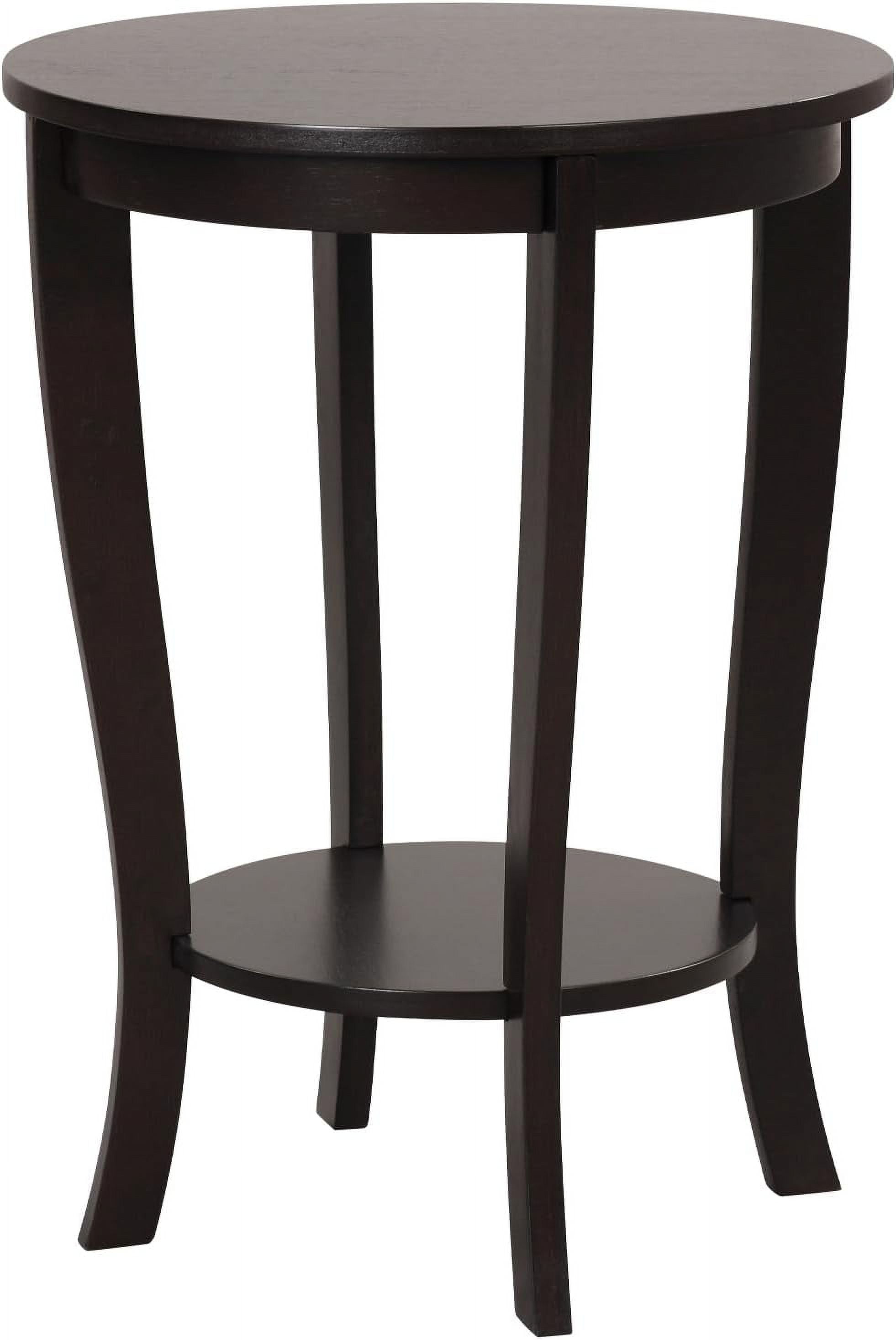 Round End Tables 2 Tier Side Table with Storage Shelf and Solid Wood ...