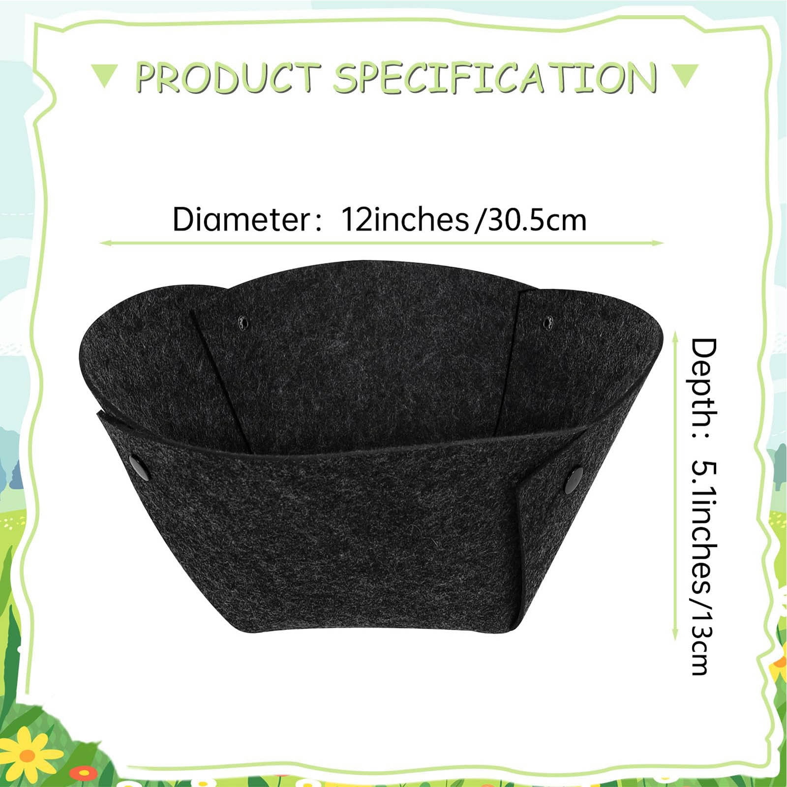 Round Fabric Planter Basket Liner 4Pcs,12/14 inch Coco Fiber Replacement Liner Felt Liners for ...