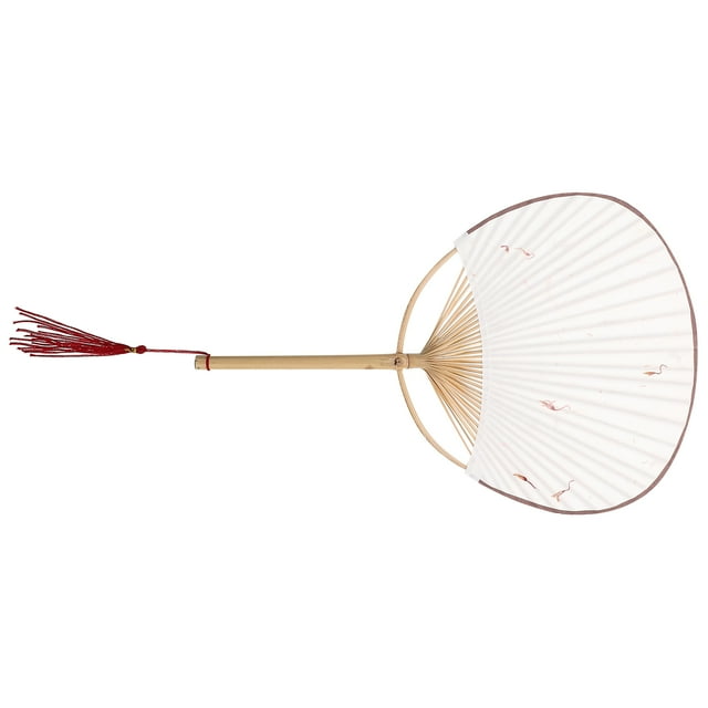 Round Fan Decor Japanese Hand Silk Fans Simple Blank Wood Miss ...