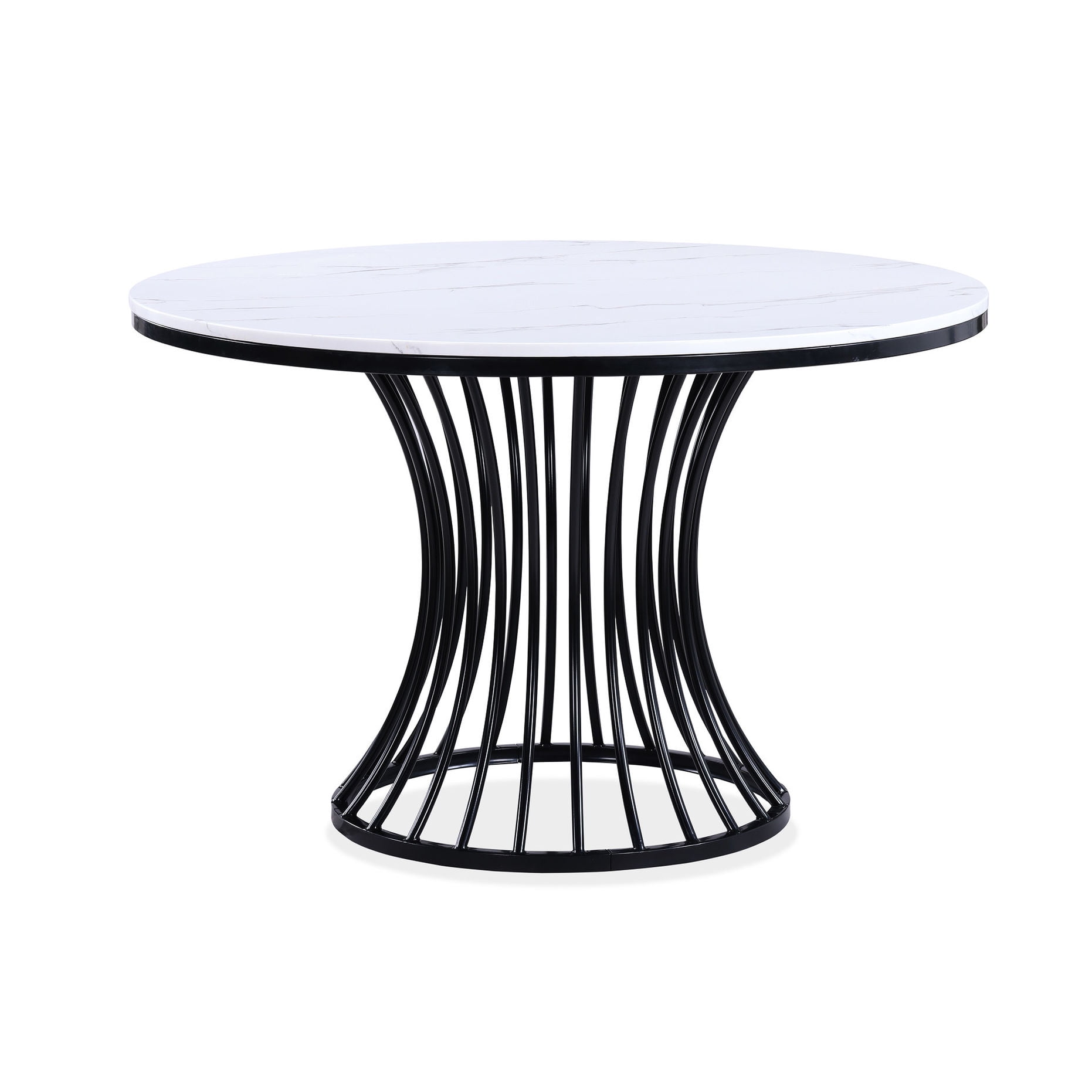 Round Faux Marble Table | 4-seater in Dining Room | Cage-like Structure ...