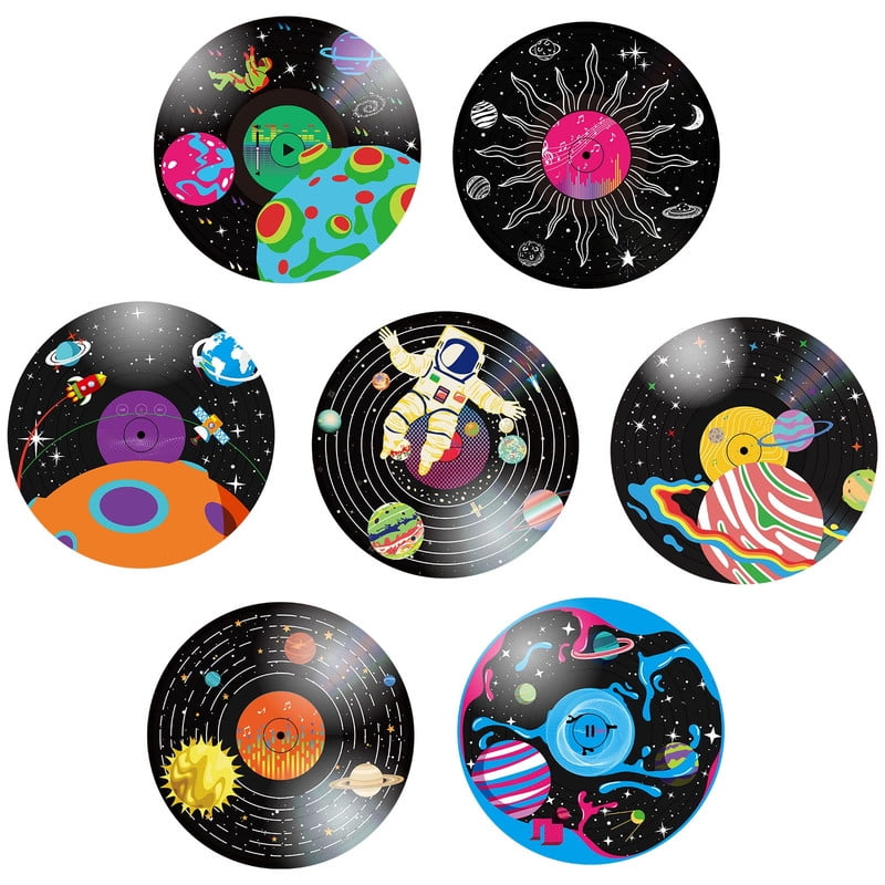 Round Felt Board Records Disc Room Decor Aesthetic 12" Pack 8 Retro ...