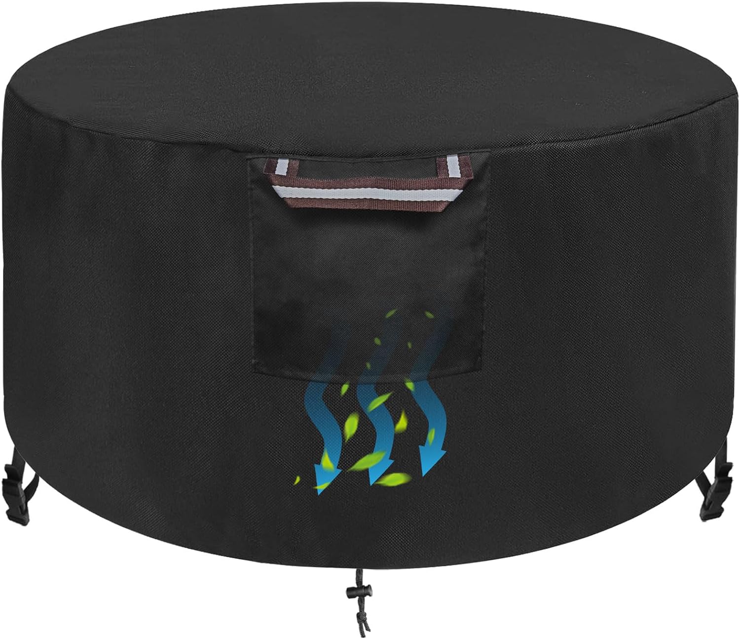 Round Fire Pit Cover 36 x 25 Inch, Waterproof & 600D Heavy Duty Patio ...